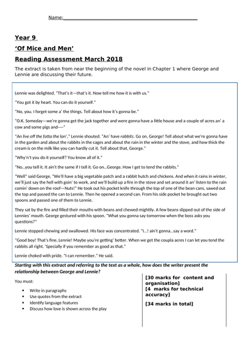 Year 9 Of Mice and Men- 30 Lessons | Teaching Resources