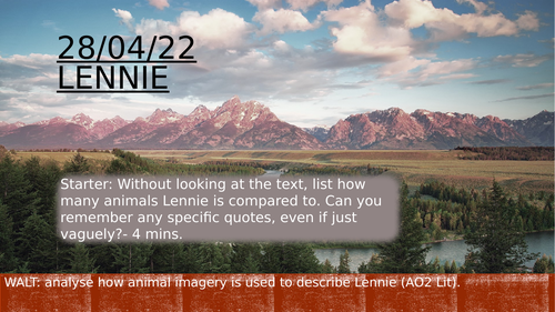 Year 9 Of Mice and Men- 30 Lessons | Teaching Resources