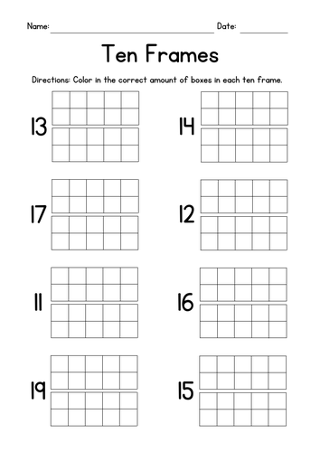 Ten Frames Worksheets BUNDLE - Math Practice Sheets - Counting ...