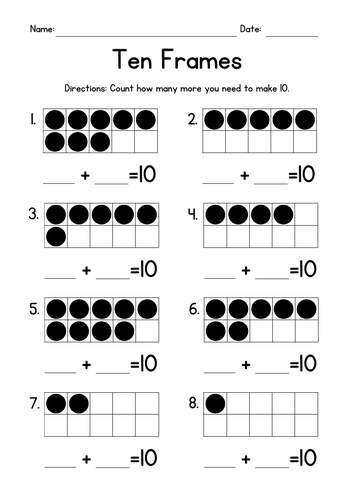 Ten Frames Worksheets BUNDLE - Math Practice Sheets - Counting ...