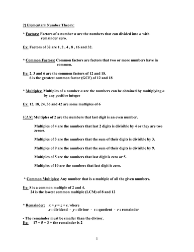Numbers and operations | Teaching Resources