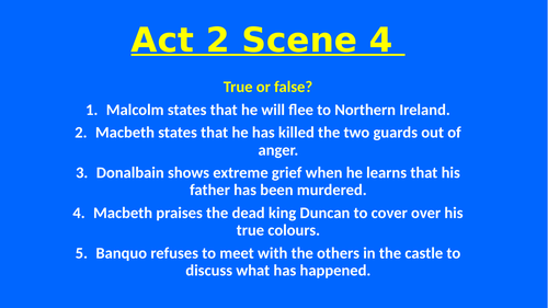 Macbeth Act 2 Scene 4 work | Teaching Resources