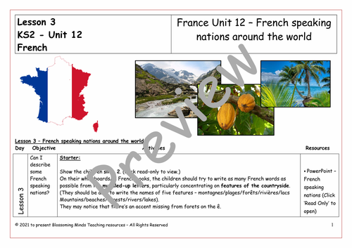 French Lesson : French speaking countries | Teaching Resources