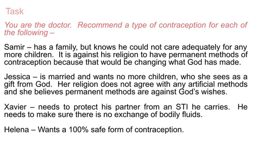 Contraception inc condoms & Religion RE / PSHE Lesson | Teaching Resources