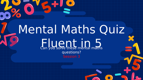 Year 3 Mental Maths Quiz 3 | Teaching Resources