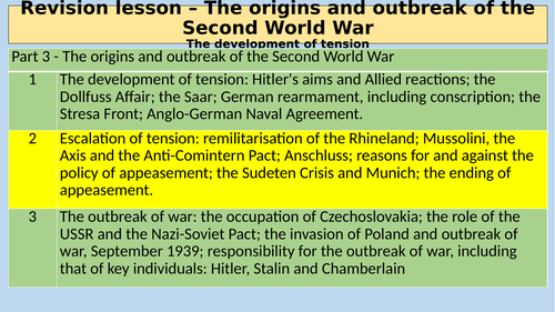 AQA GCSE History Conflict and Tension 1918-1939 Revision Power Points ...
