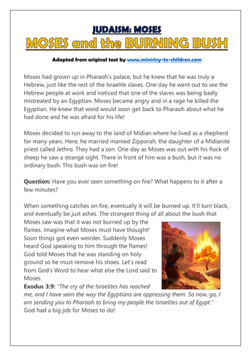 Judaism - Moses and the Burning Bush - Lesson! | Teaching Resources