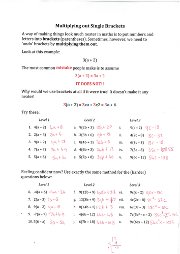 Algebra- expanding, solving equations and factorising with brackets ...