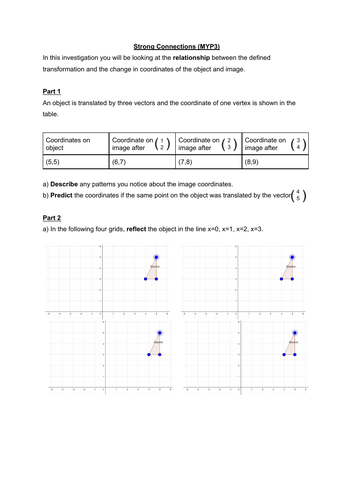 IB MYP Maths (Criteria B) - Shape Transformations Investigation ...
