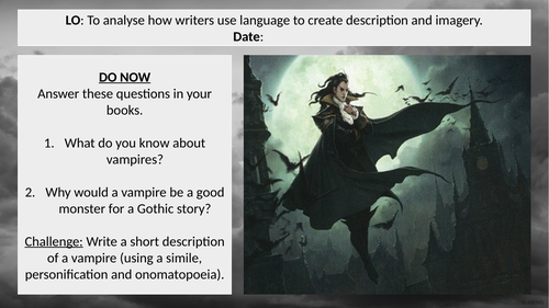 Dracula (Extract and Lesson) - Gothic KS3 | Teaching Resources
