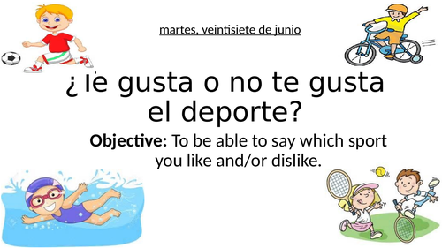 Sports - Likes + Dislikes Te gusta o no te gusta el deporte? | Teaching ...