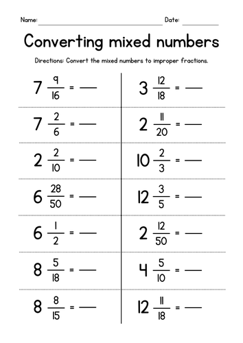 Comparing & Converting Fractions & Mixed Numbers BUNDLE - Math ...