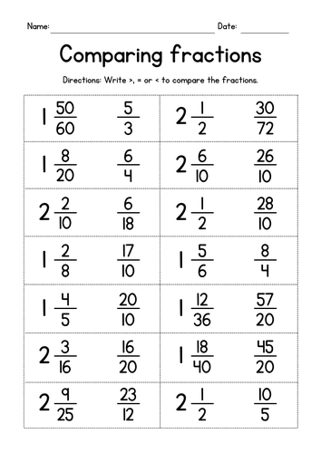 Comparing & Converting Fractions & Mixed Numbers BUNDLE - Math ...