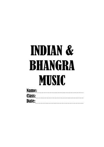 Indian Classical and Bhangra Music (Cover Booklet) | Teaching Resources