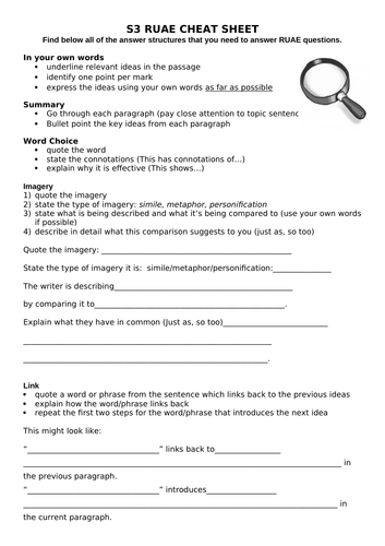 S3 bridging to N5 RUAE Course | Teaching Resources