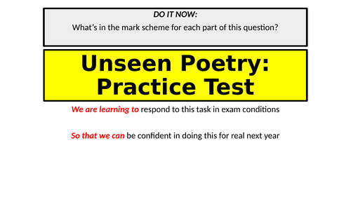 Unseen Poetry - AQA GCSE | Teaching Resources