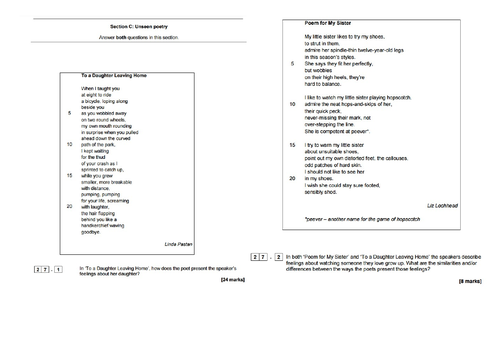 Unseen Poetry - AQA GCSE | Teaching Resources