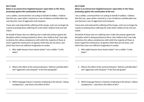 War Poetry - KS3 full scheme of work | Teaching Resources