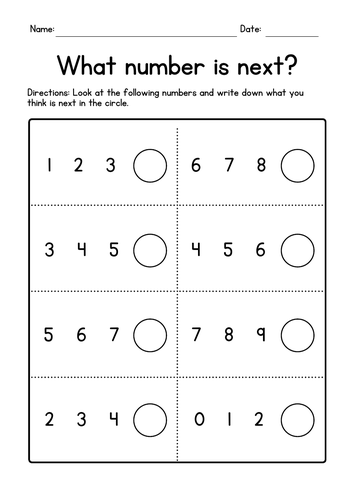 What Is The Next Number Worksheets | Teaching Resources