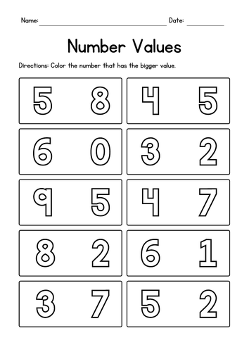 Number Values Worksheets | Teaching Resources