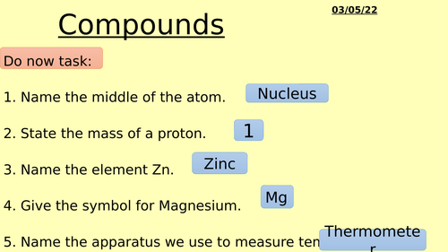 C1 Compounds | Teaching Resources