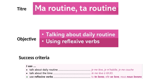 Ma routine, Ta routine | Teaching Resources
