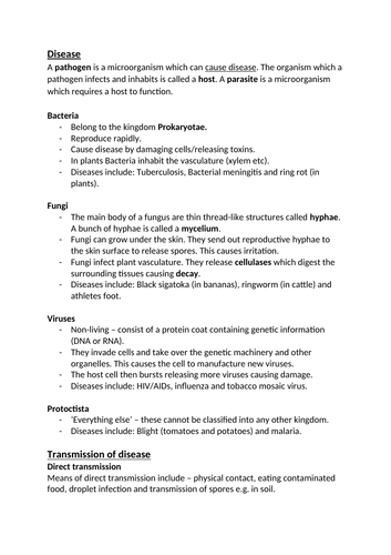 OCR Biology A Level revision notes pack | Teaching Resources