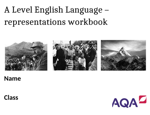 AQA A Level English Language Paper 1 Representations Workbook ...