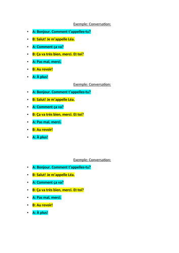Dialogue - Greetings - Beginners | Teaching Resources