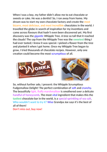 Charlie and the Chocolate Factory - Persuasive Speech to Mr Wonka ...