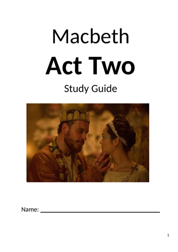 Macbeth Act 2 Workbook | Teaching Resources