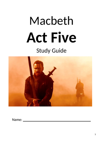 Macbeth Act 5 Workbook | Teaching Resources