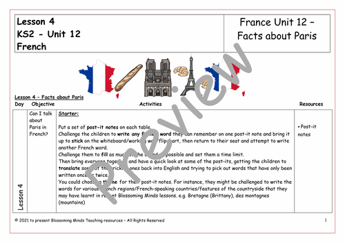 French Lesson : Paris | Teaching Resources