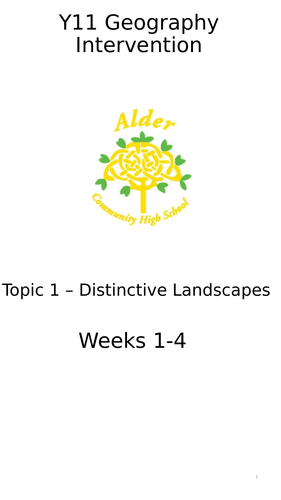 KS4 Geography Intervention/Revision booklet: Distinctive Landscapes OCR ...