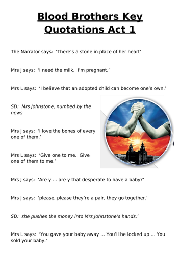 Eduqas GCSE English Literature - Blood Brothers 6 Week SOW + Revision ...