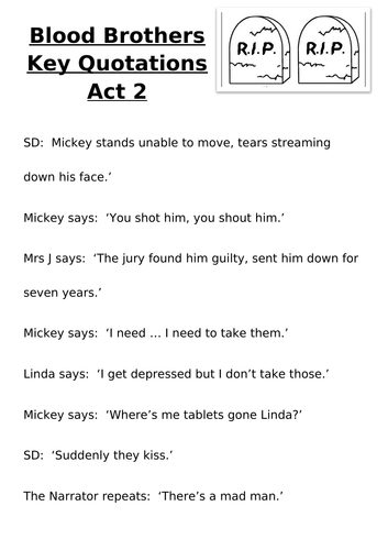 Eduqas GCSE English Literature - Blood Brothers 6 Week SOW + Revision ...