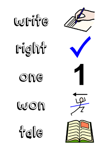Year 2 Homophones Matching Game | Teaching Resources