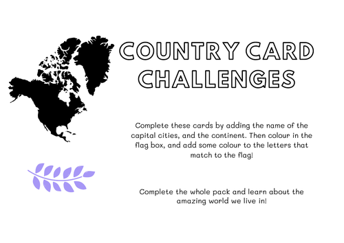 Continent challenge cards - North America | Teaching Resources