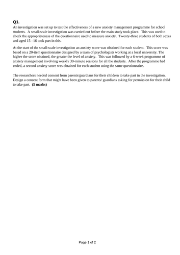 A Level Psychology: How to write a consent letter (Reporting ...