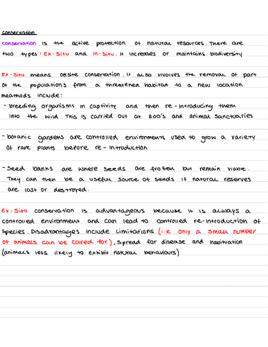 A-Level biology OCR A biodiversity full notes | Teaching Resources