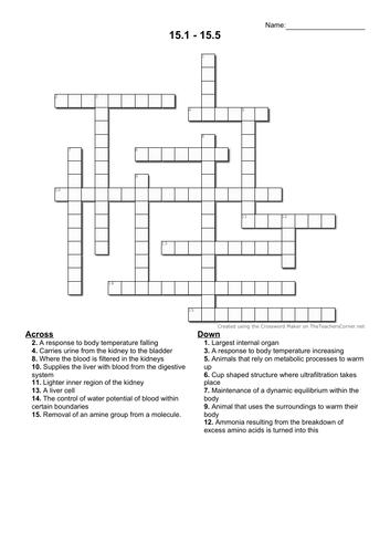 OCR Biology A- 15.6 The Kidney and Osmoregulation | Teaching Resources