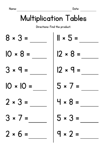 Multiplication Worksheets BUNDLE - Multiplying Practice - Test Prep ...