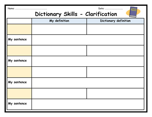 Clarify the meaning of a new word - Dictionary Work | Teaching Resources