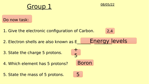C1 Group 1 elements | Teaching Resources