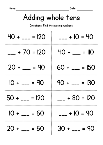 Adding & Subtracting Whole Tens and Hundreds BUNDLE - Add & Subtract ...