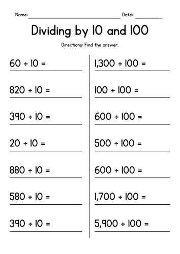 Division Math Worksheets BUNDLE - Dividing Practice - Test Prep ...
