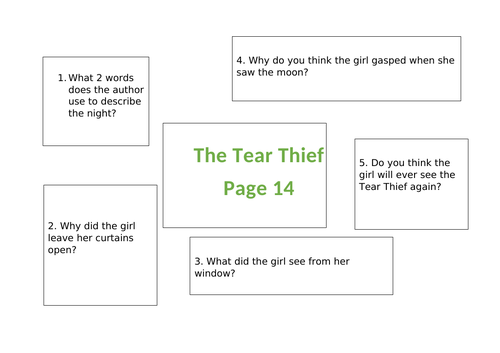 The Tear Thief Mixed Reading Comprehension Questions based on the 14th ...
