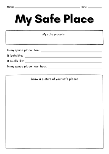 Child Safety - My Safe Place Worksheet - Printable Template | Teaching ...