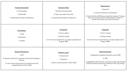 Conflict and Tension Cold War flash cards | Teaching Resources