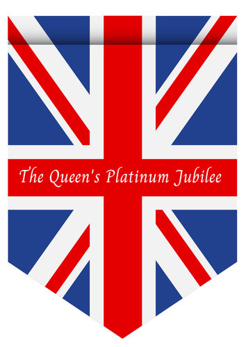 THE QUEEN'S PLATINUM JUBILEE DECORATION BANNER. UNION JACK. X45 A4 ...